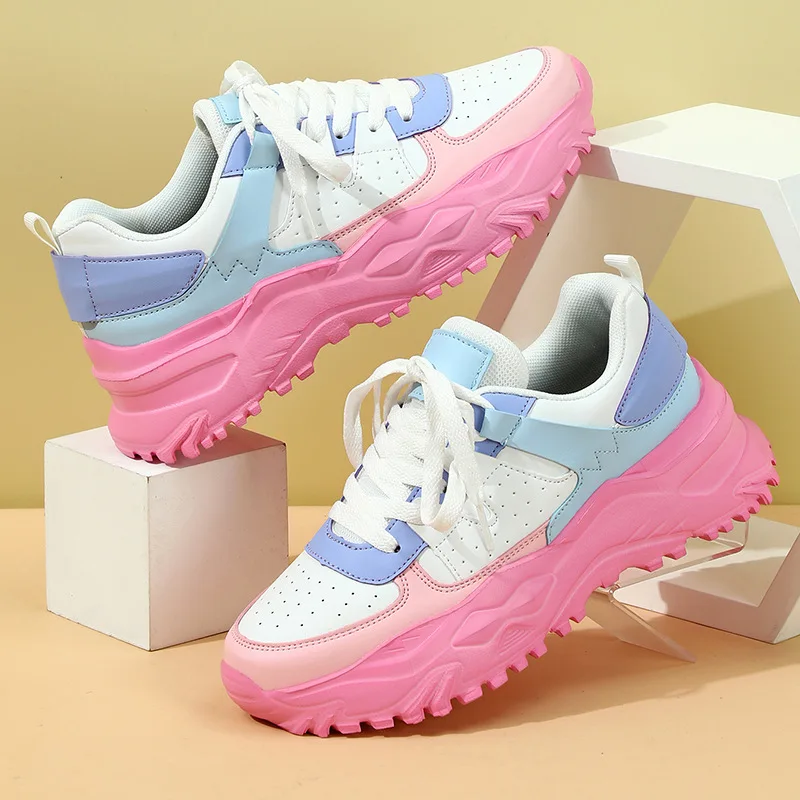 Size 35-45 WOMEN'S fashionable chunky casual sneakers breathable ...