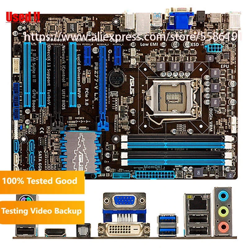 for Asus P8Z77-V LX2 Desktop Motherboard Z77 Socket LGA 1155 i3 i5 i7 DDR3 32G SATA3 USB3.0 ATX