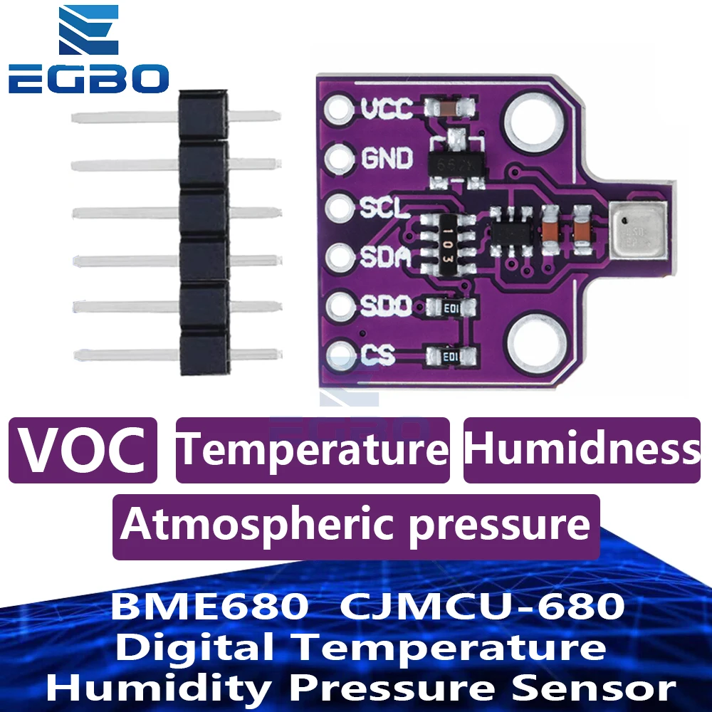 1-4PCS-EGBO-BME680-Digital-Temperature-Humidity-Pressure-Sensor-CJMCU ...