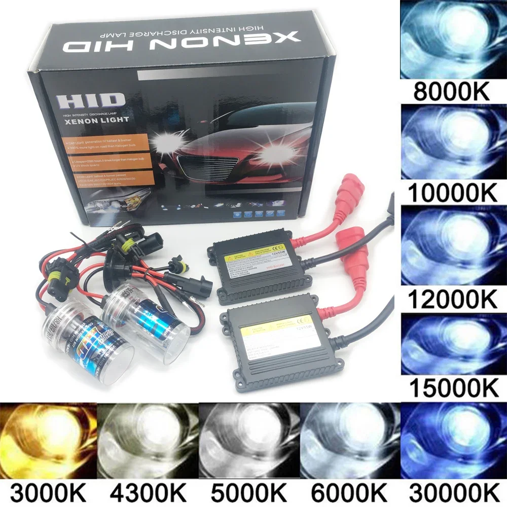 Car-HID-Xenon-Headlights-Kit-12V-55W-Ballast-Xeon-Light-Bulbs-H1-H3-H7 ...