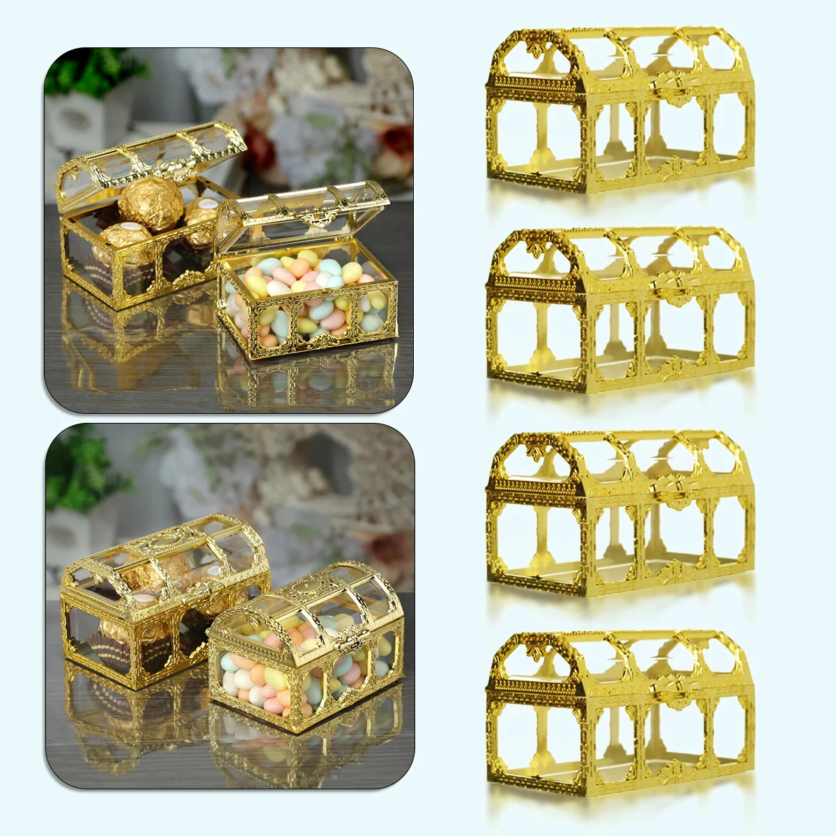 Gold-Hollowed-Out-Gift-Box-Treasure-Chest-Shape-Storage-Party-Marriage ...