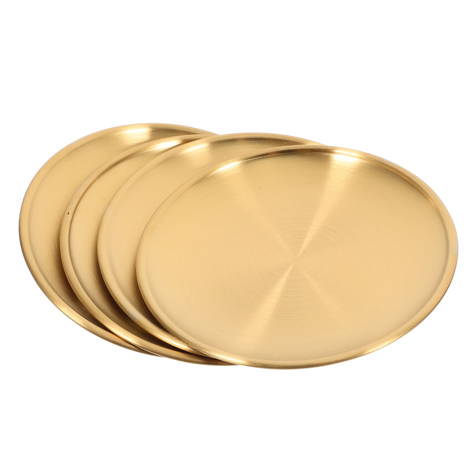 4-Pcs-Dinner-Plate-Set-of-Four-Plates-Round-Metal-Stainless-Steel-Food ...