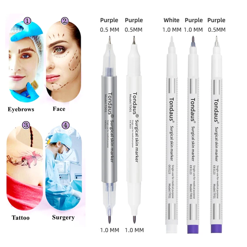 50pcs-White-Mark-Pen-Non-toxic-Ink-Medic-Surgical-Skin-Marker-Pen-For ...