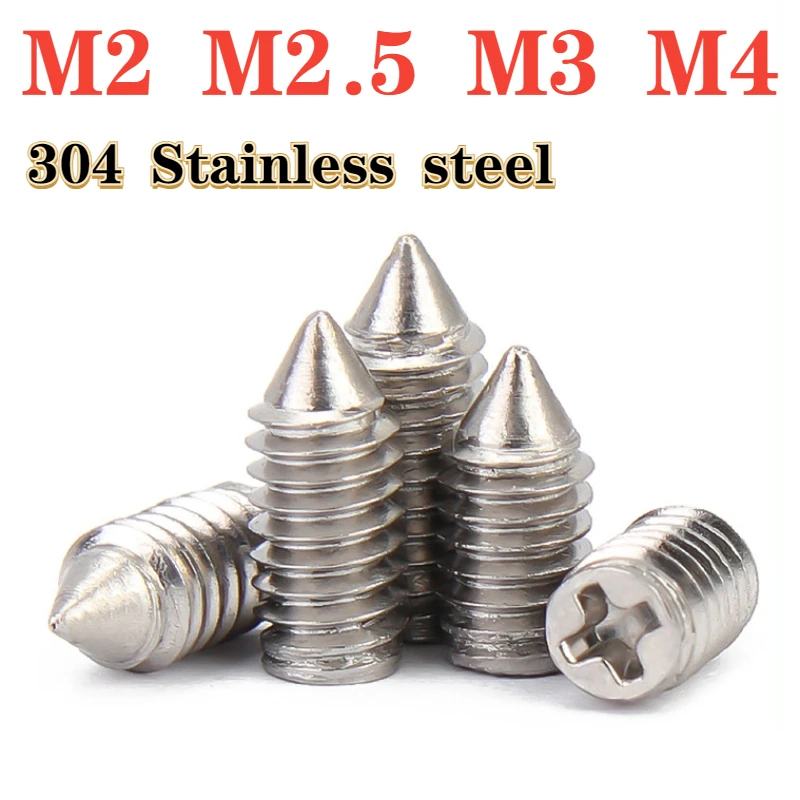 304-Stainless-Steel-Cross-Groove-Pointed-Locking-Machine-Screw-M2-M2-5 ...