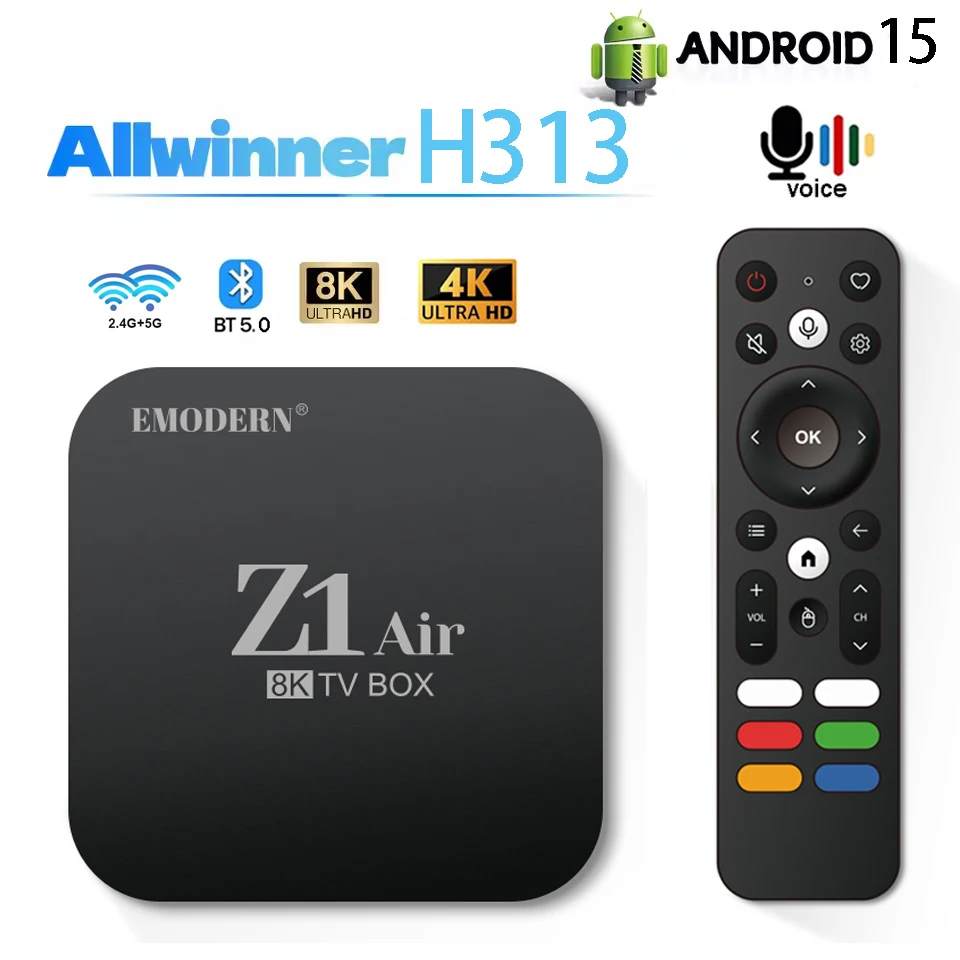 Z1 Air Android 15 TV Box Allwinner H313 Octa-Core 4G 5G Dual WiFi HD 8K ...