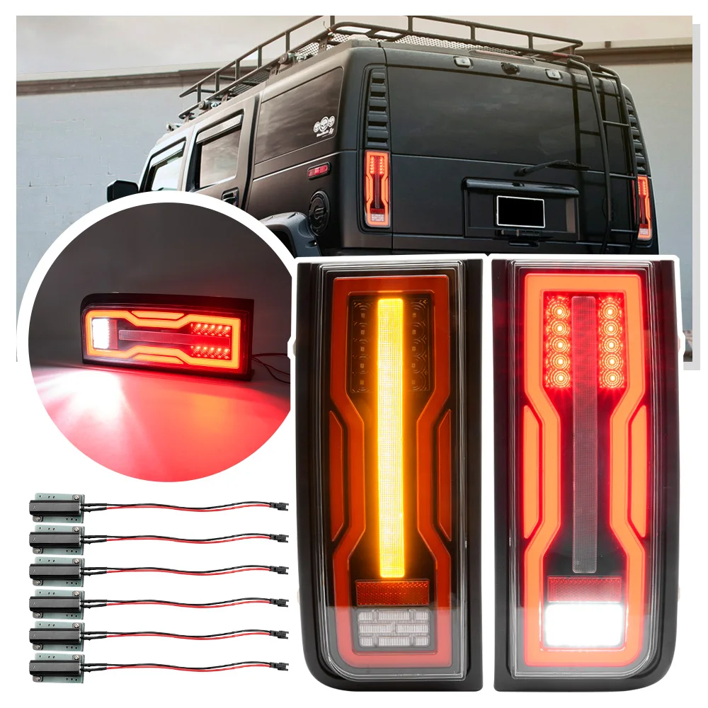 2PCS-LED-rear-tail-Light-For-Hummer-H2-2003-2004-2005-2009-3-In-1 ...