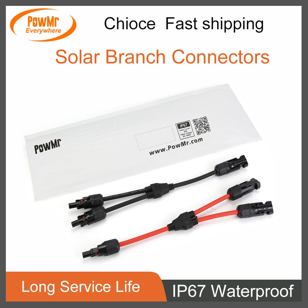 1Pair-Solar-Power-Connectors-IP67-Waterproof-Y-Branch-Cable-Solar-Cable ...