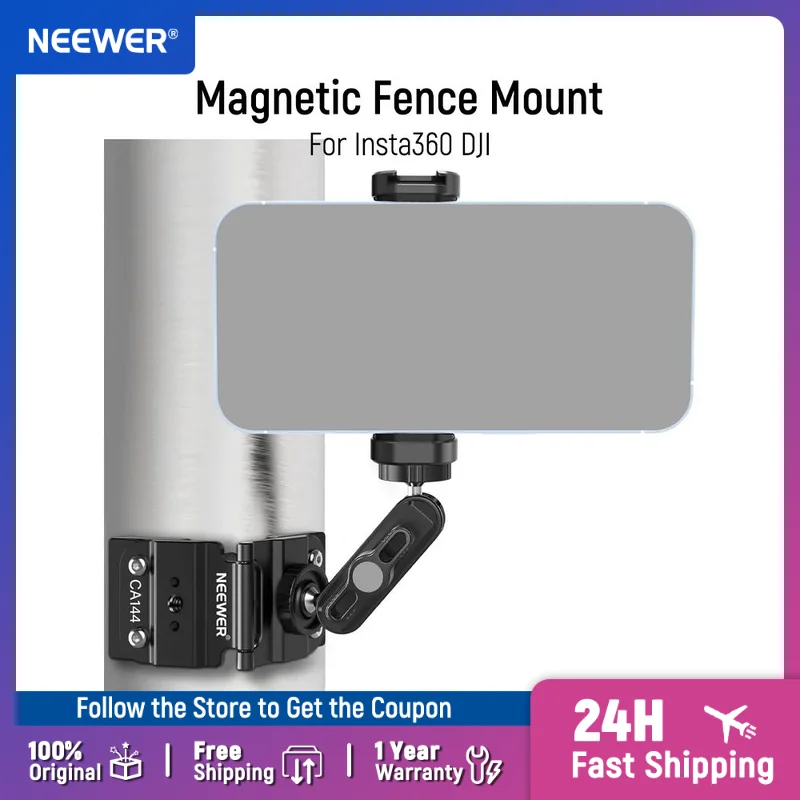NEEWER Magnetic Fence Mount for Mevo Start Pocket Radar GoPro Insta360 ...
