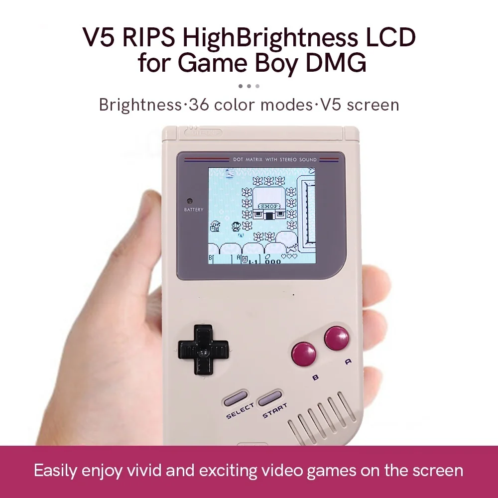 GB DMG RIPS V5 36 Colorful Models OSD Menu Full Size IPS Backlight LCD For GameBoy DMG GB ...