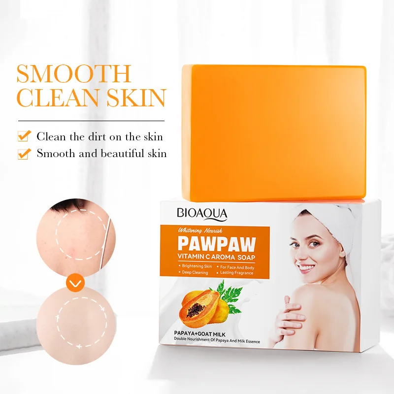 BIOAQUA Papaya Vitamina C Sapone viso sbiancante Idratante Anti Acne ...
