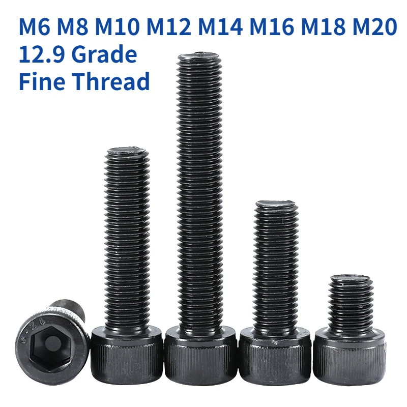 M6 M8 M10 M12 M14 M16 M18 M20 12.9 Grade Fine Thread Hexagon Hex Socket Cap Head Screws Allen ...
