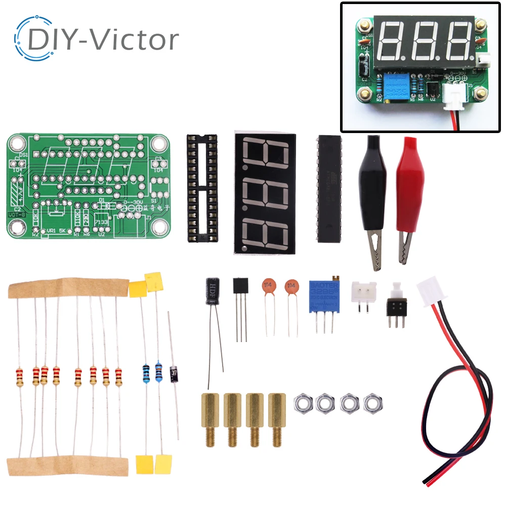 1-Set-DC-3-5-25V-VOT-8-DIY-Voltmeter-Kit-Voltage-Meter-DIY-Electronic ...