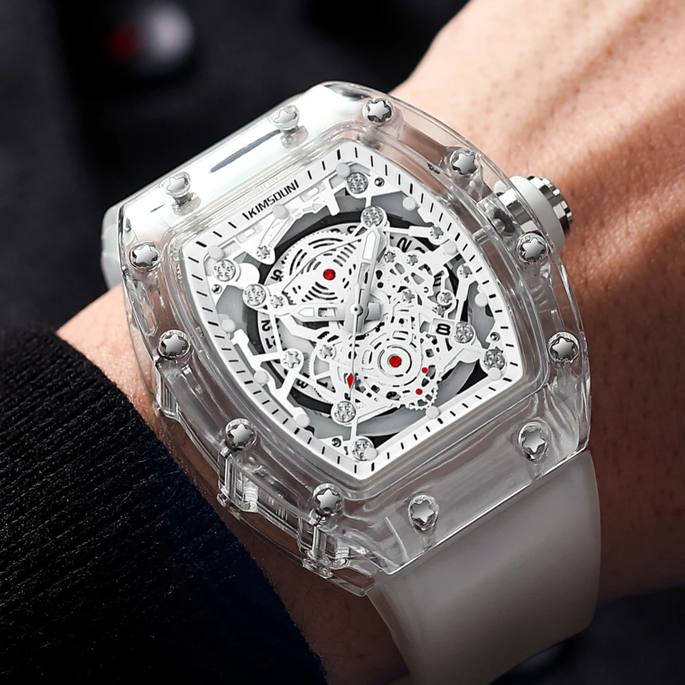 Rel-gios-masculinos-luxo-original-transparente-tonneau-esporte-silicone ...