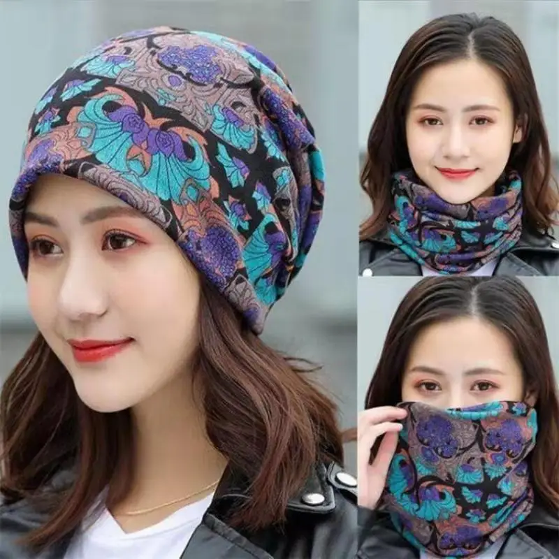 Fashion-Double-Head-Cap-Bib-Twist-Cap-Multi-Functional-Printed-Scarf ...