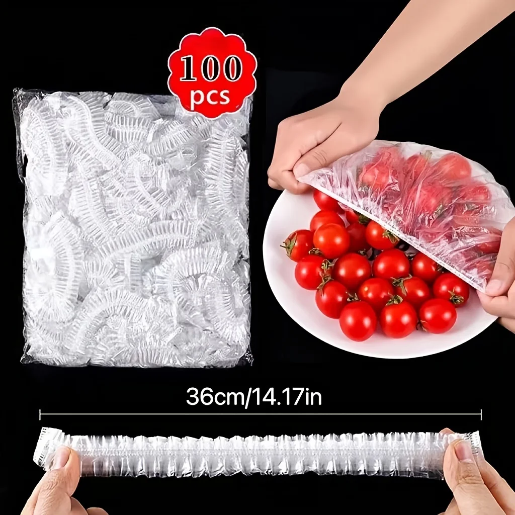 100pcs-Reusable-Elastic-Food-Covers-Food-grade-Dust-proof-Fresh-keeping ...
