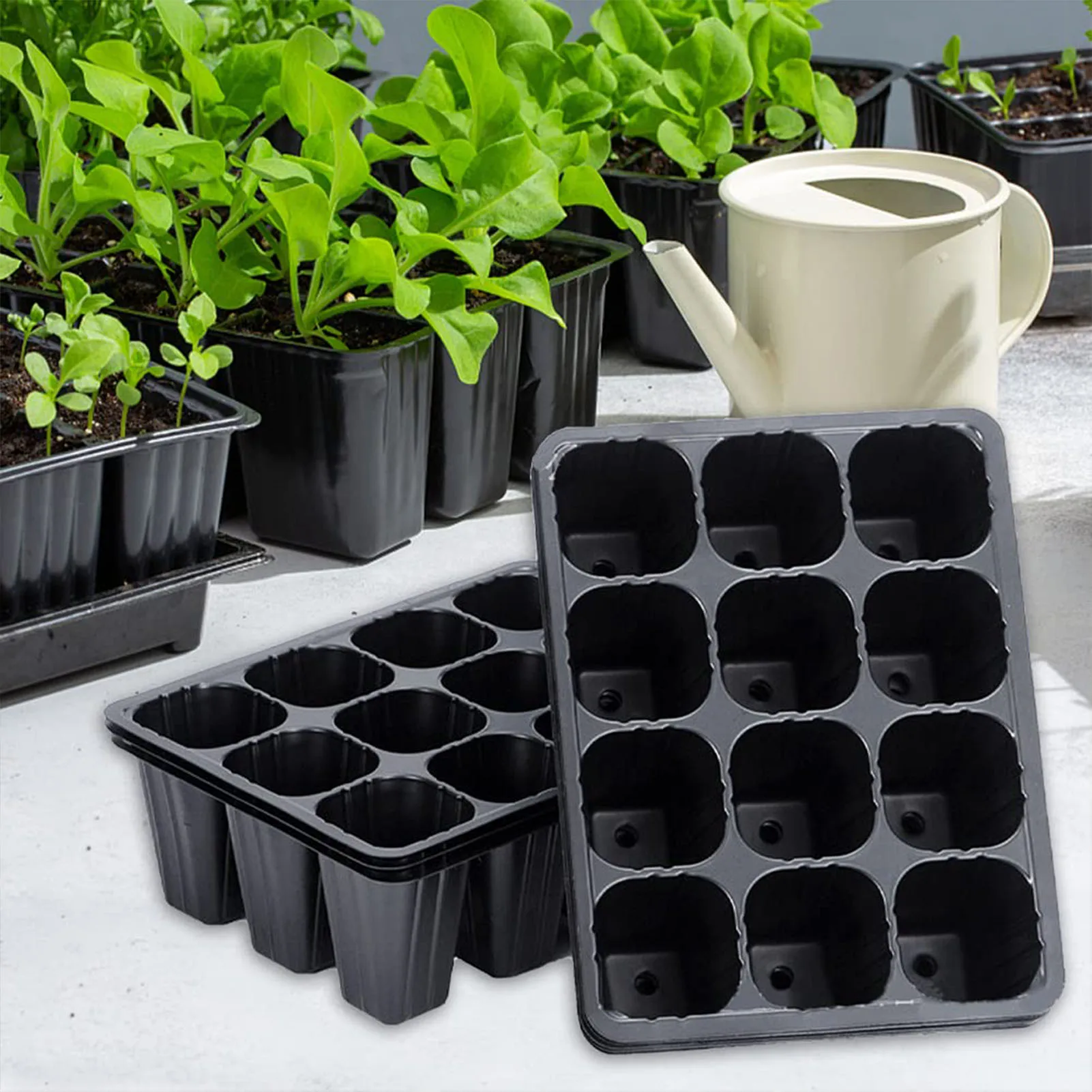 12 Holes Vegetable Seedling Pots Seedling Tray Garden Pots Durable Seed ...