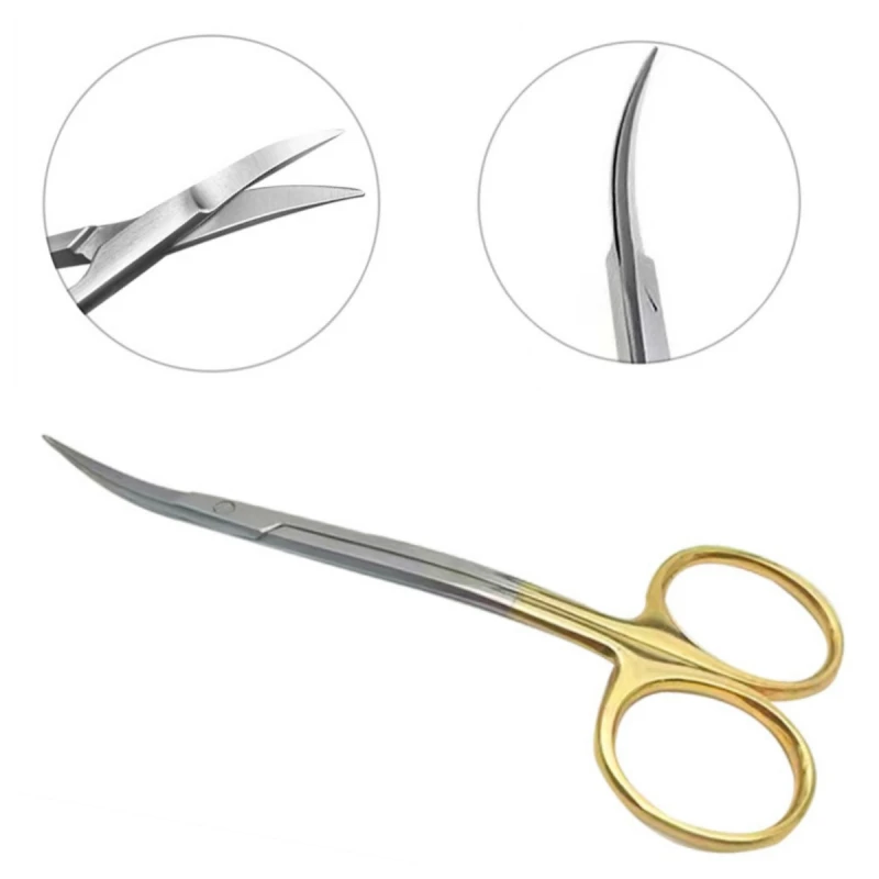 Double Bending Dental Surgical Scissors Stainless Steel 12.5cm Curved ...