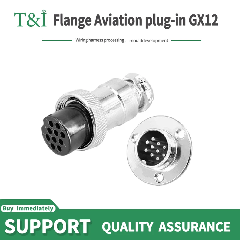 5 Sets GX12 Flange mounting 3-hole fixing aviation connector plug ...