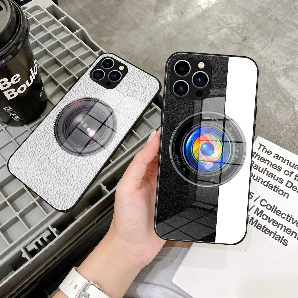 3D Retro Nostalgia Camera Phone Case Glass DIY 14 13 11 12 Pro 8 7 Plus ...