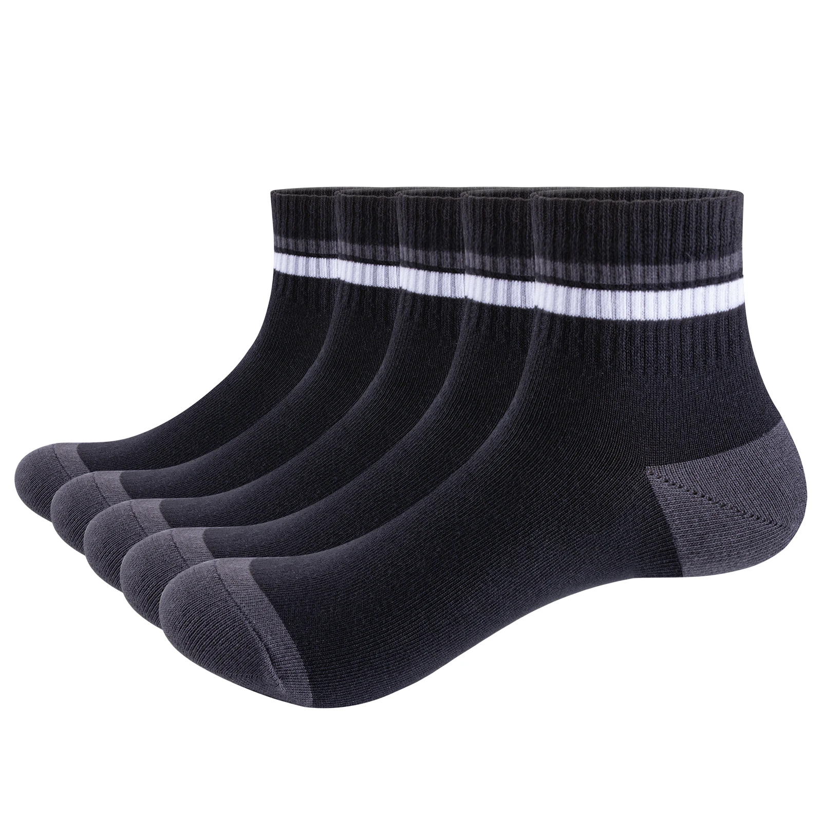 YUEDGE Mens Ankle Socks 5 Pairs Low Cut Lightweight Thin Cotton Sock ...