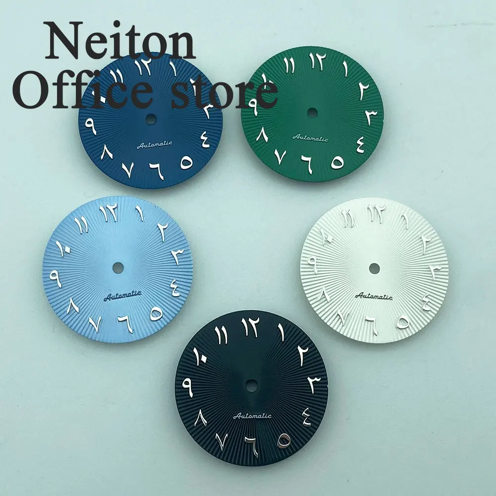 NEITON-29mm-black-blue-green-silver-watch-dial-luminous-fit-NH35-NH36 ...