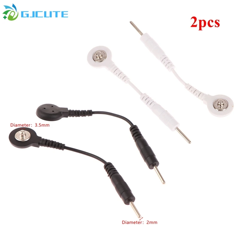2pcs-Electrode-Lead-Wire-Connecting-Cables-Plug-2-0mm-Snap-3-5mm-Male ...