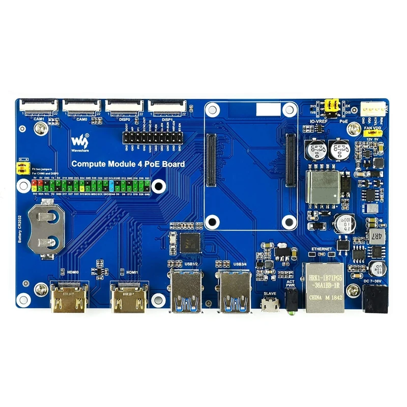 Waveshare para raspberry pi módulo 4 io placa com poe recurso adequado ...