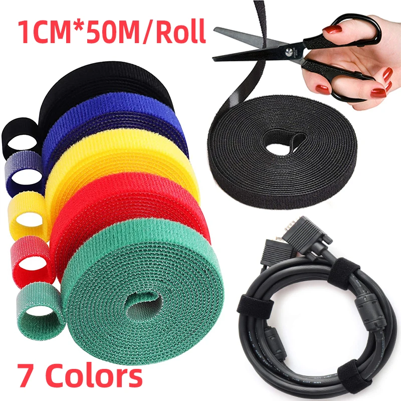 25M-50M-Reusable-Fastening-Tape-Cable-Ties-Double-Side-Hook-Roll-Hook ...