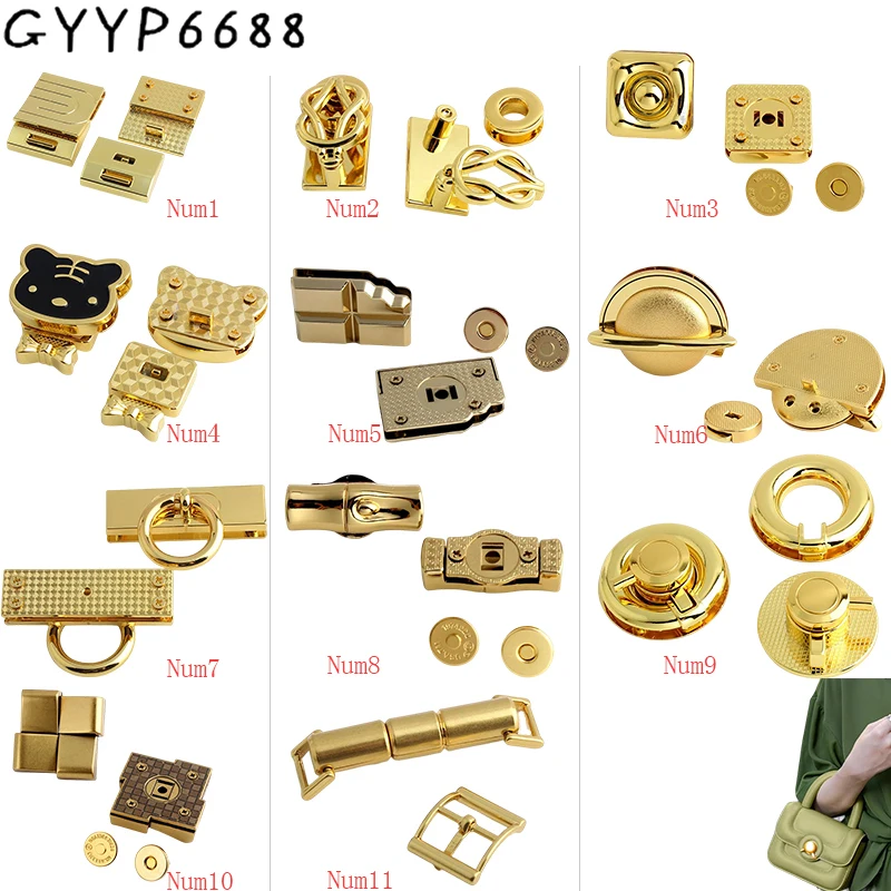 1-5-20Sets-K-Gold-Metal-Clasp-Turn-Locks-For-Handbags-Shoulder-Purse ...
