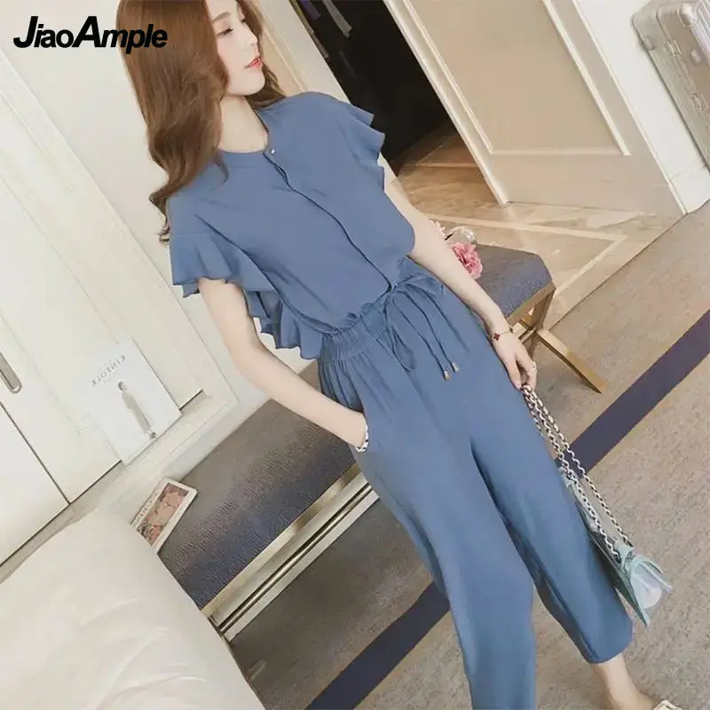 Women-s-Korean-Graceful-Two-Piece-Pants-Set-Summer-2024-Lady-Fashion ...