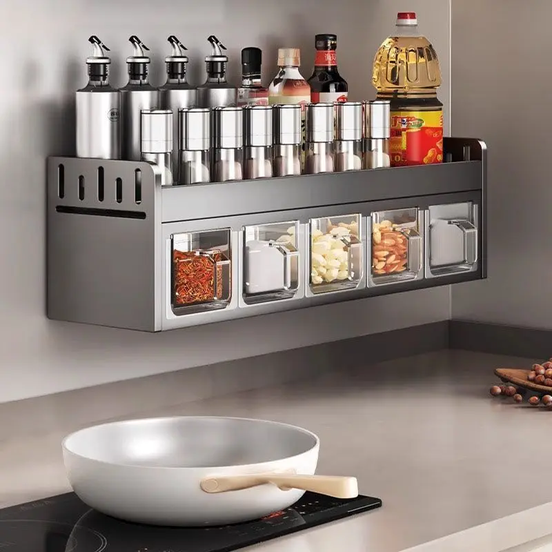 Stainless-Steel-Kitchen-Spice-Rack-Wall-Mounted-Multi-Functional-Spice ...