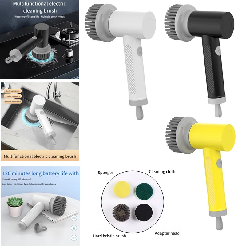 Rechargeable-Electric-Cleaning-Brush-Home-Electric-Rotating-Scrubber ...