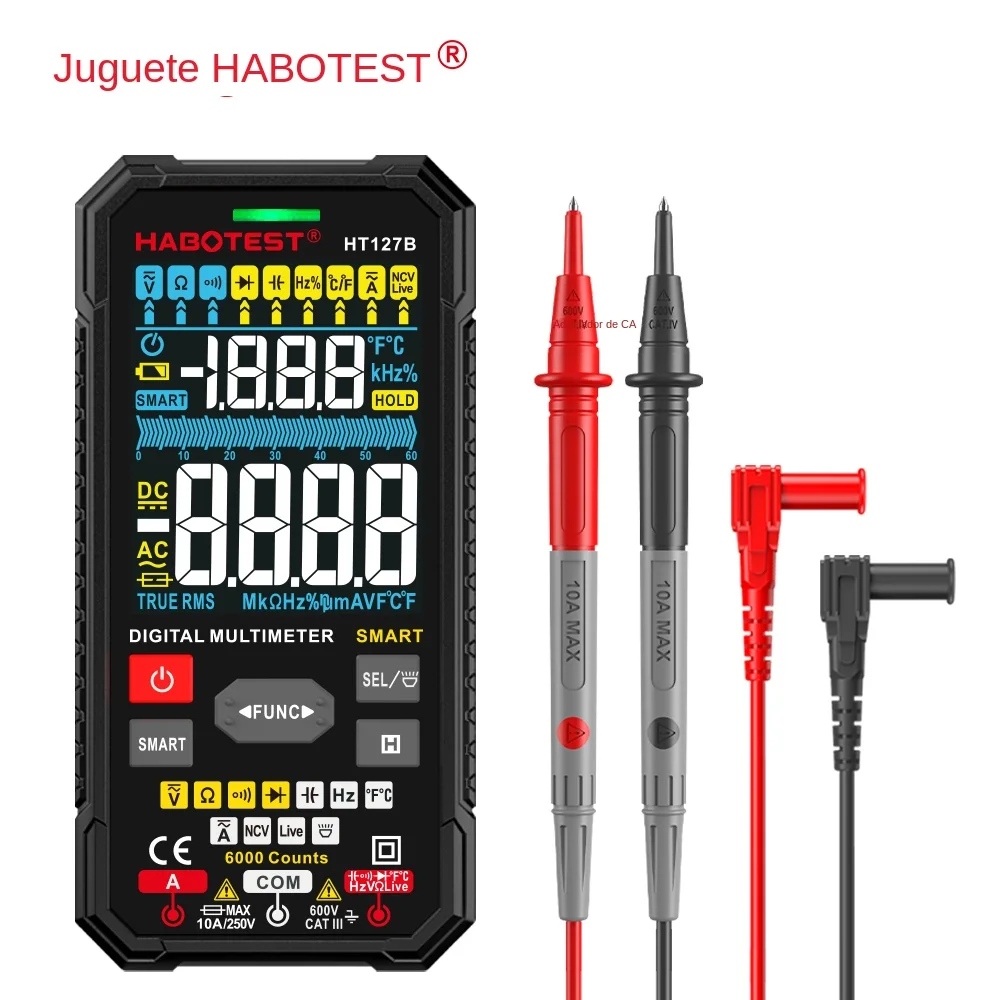 HABOTEST multímetro Digital HT127B, rango automático, voltímetro DMM ...
