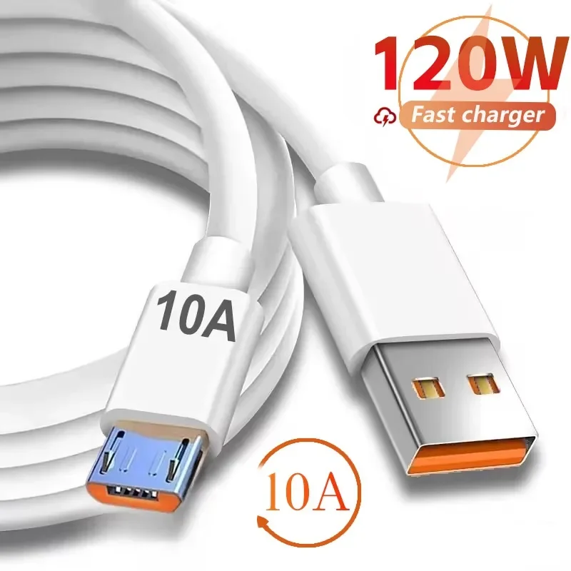 120W 10A Micro USB Cable Fast Quick Charger USB Cord For Samsung Galaxy ...