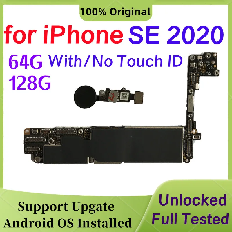Placa base para iPhone SE 2020 con Touch ID, Original, desbloqueada, 64 ...
