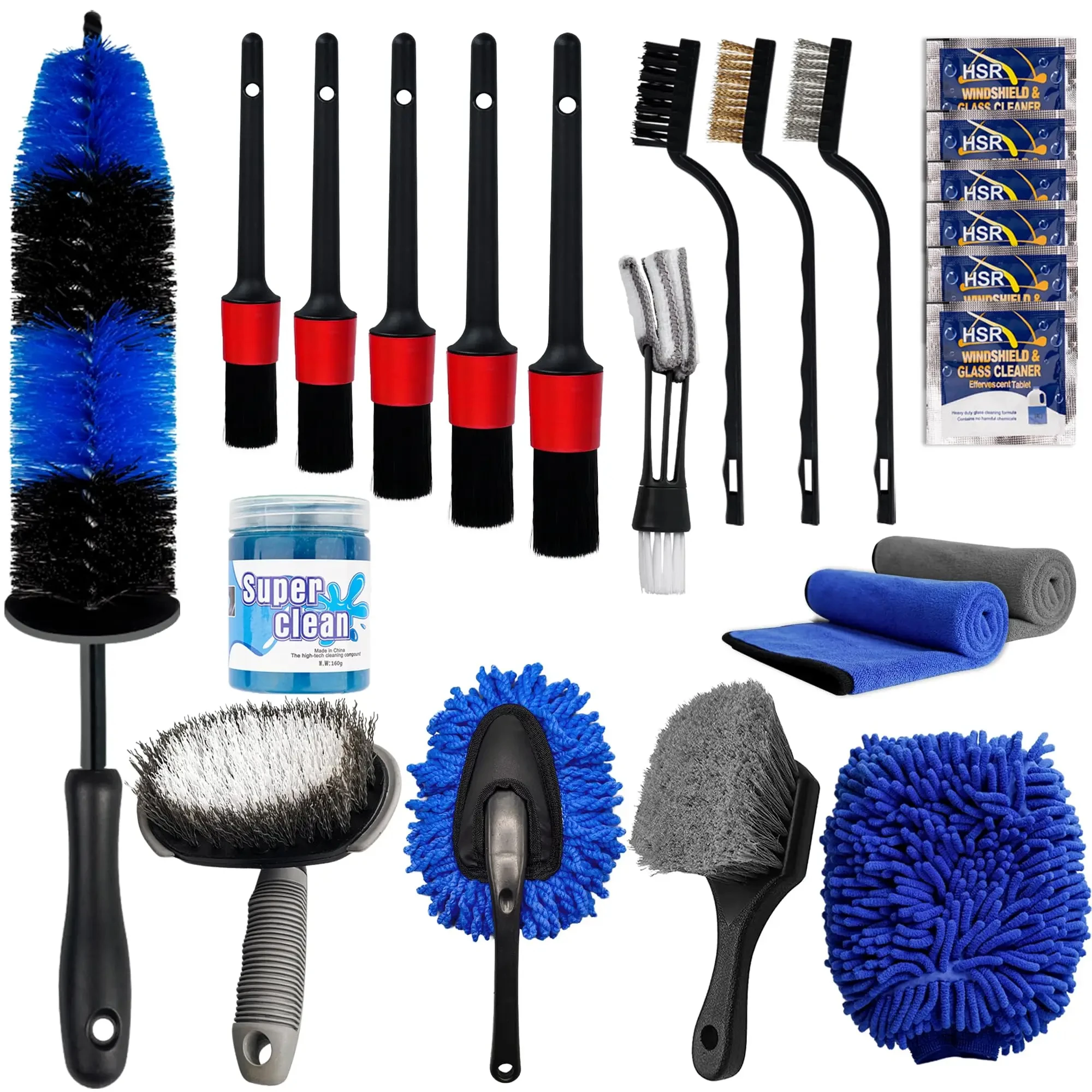 20-23Pcs-Car-Detailing-Set-Interior-and-Exterior-Cleaner-Professional ...