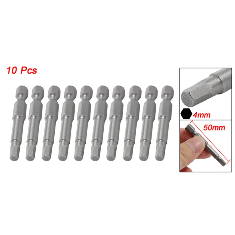 10pcs Magnetic 4mm/6mm Tip Hex Screwdriver Bits Set 6.3mm Hex Shank ...