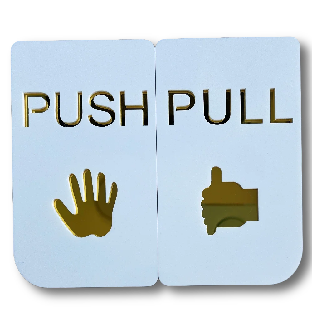 Acrylic Creative Modern Door Sign with Push and Pull Symbol Customize ...