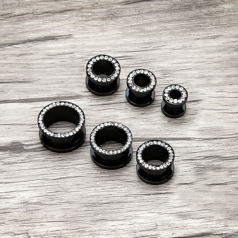 Expansor-de-oreja-en-forma-de-I-para-hombres-y-mujeres-Clip-negro-de ...
