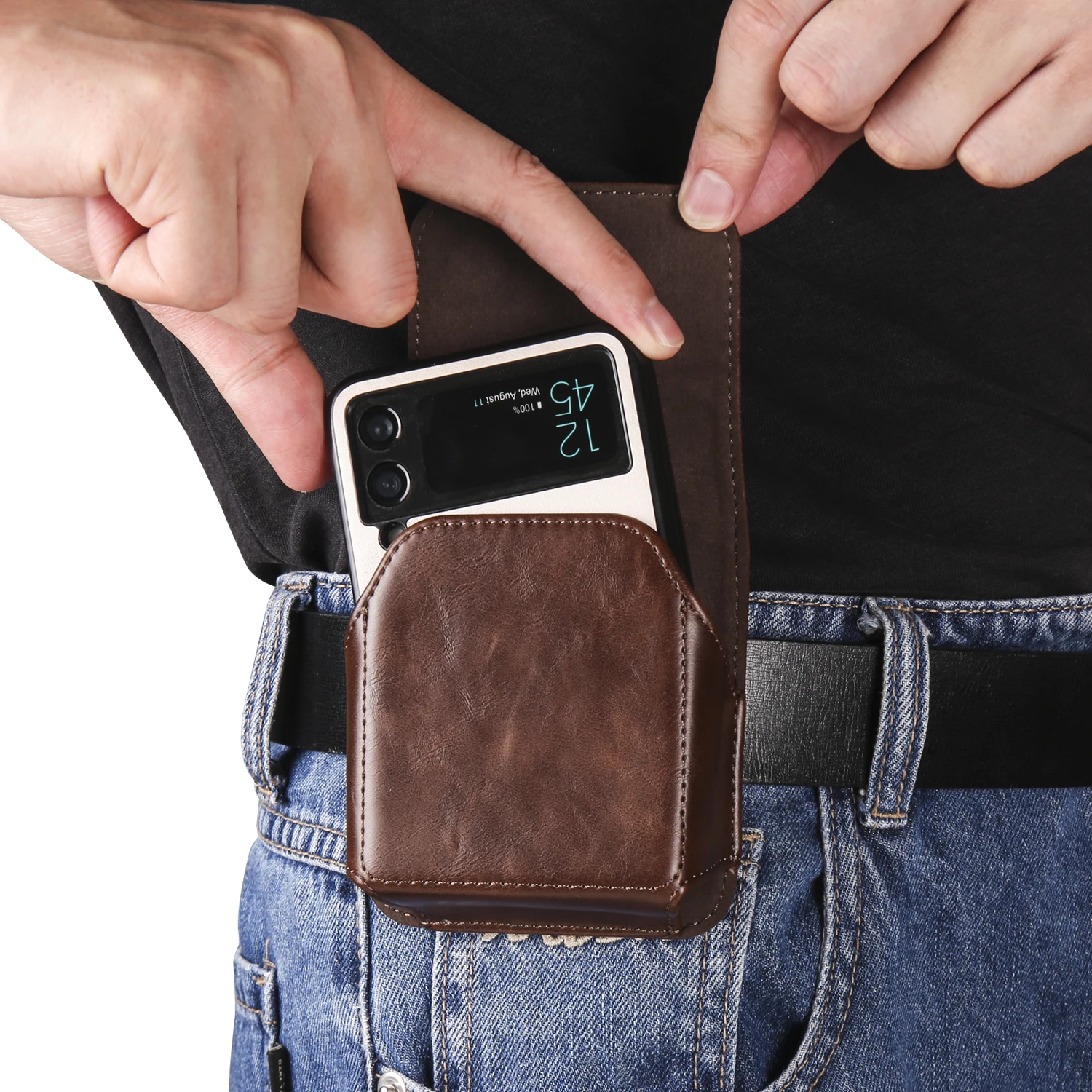 Leather-Belt-Clip-Case-Men-Waist-Bag-For-HUAWEI-P50-Pocket-S-2-Magic-V ...