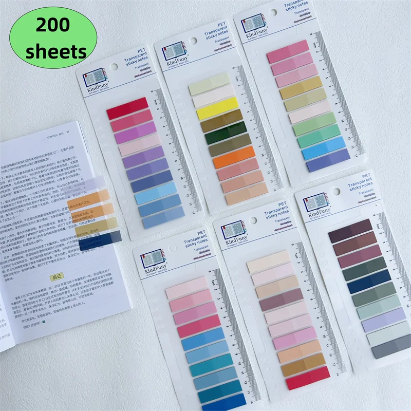 200Pcs-Transparent-Sticky-Notes-Self-Adhesive-Reading-Annotation-for ...