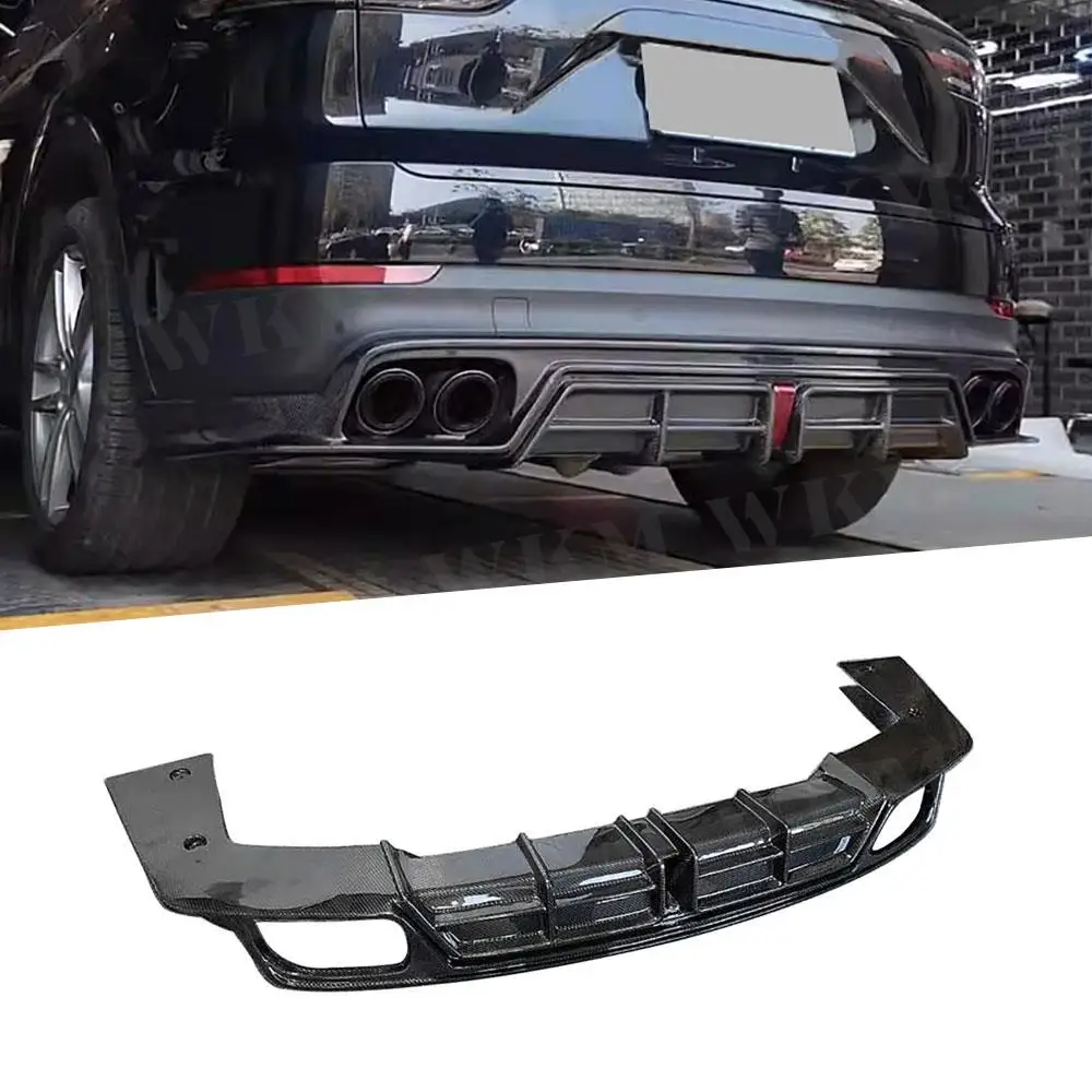 For-Porsche-Cayenne-2022-Rear-Bumper-Lip-Diffuser-Spoiler-With-LED ...