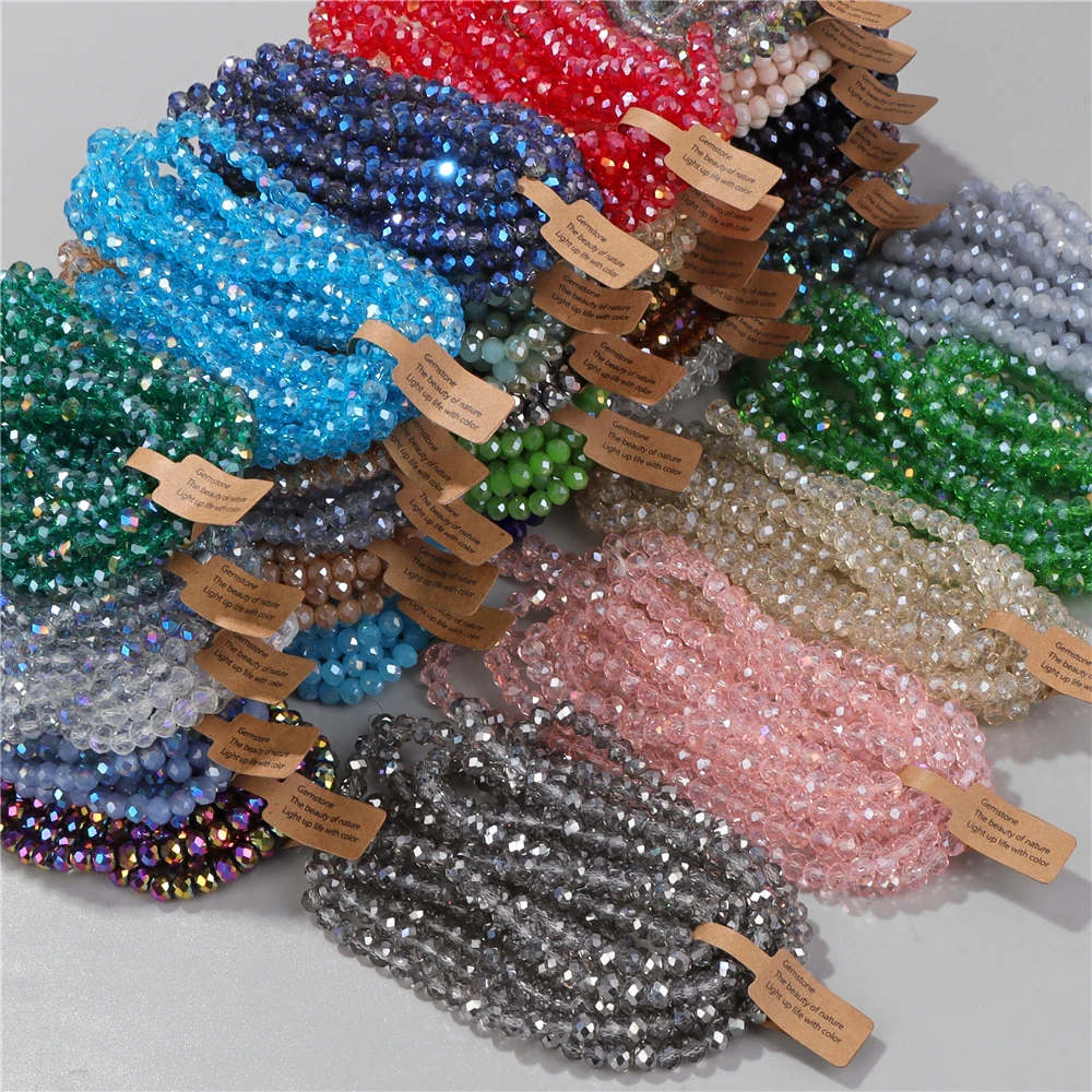 5-Strand-Rondell-Shape-Glass-Bead-Faceted-AB-Color-Austria-Crystal ...