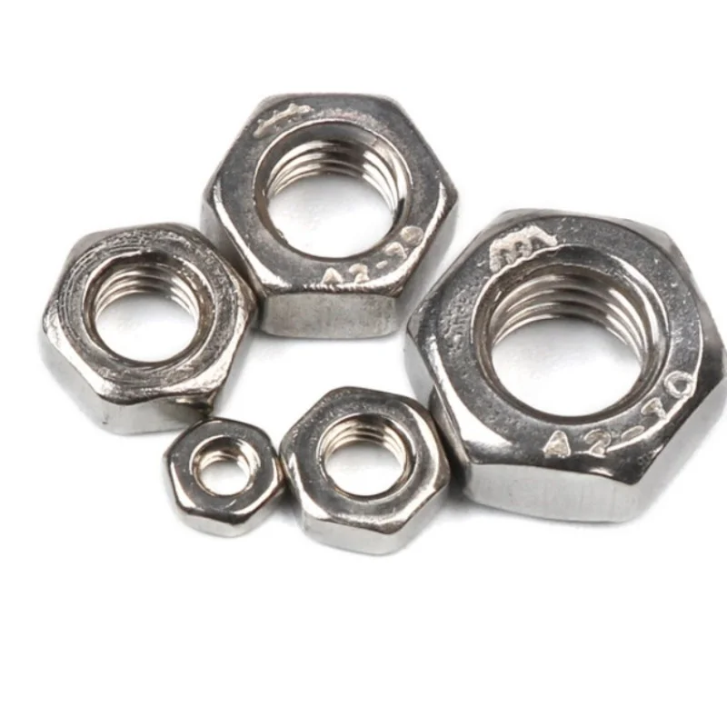 50-100pcs-DIN934-304-Stainless-Steel-Hex-Nuts-M2-M3-M4-M5-M6-M8-Metric ...