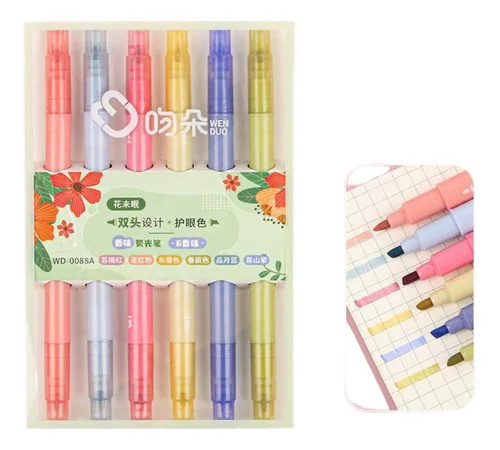 Pen Brand Text Double Tip 6 Units School Supplies - AliExpress 21