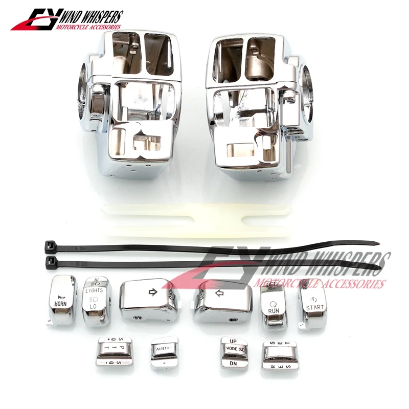 Motorcycle-Chrome-Hand-Control-Switch-Housing-Switch-Button-Cap-Case ...
