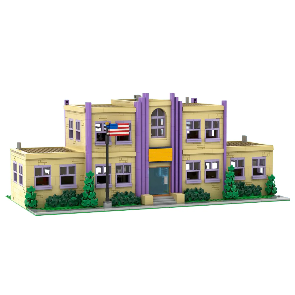 Gobricks-MOC-Modular-Springfield-Elementary-School-Bricks-Model-Famous ...
