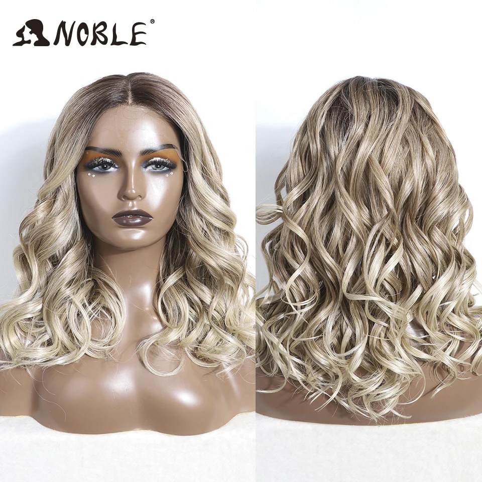 Noble Synthetic Lace Front Wigs 20 Inch Wavy Glueless Wig Blonde Wig ...