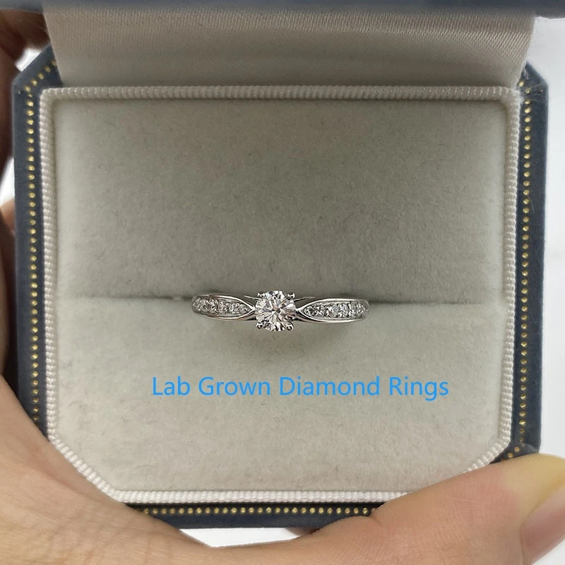 AEAW Round Shape CVD HPHT Lab Grown Diamond 0.3CT Main Stone DEF VS-VVS ...