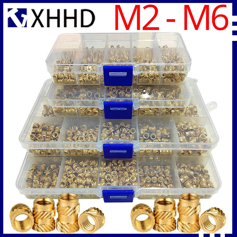 M2 M 2,5 M3 M4 M5 M6 Gewinde Einsätze Messing Wärme Set Einsatz Mutter ...